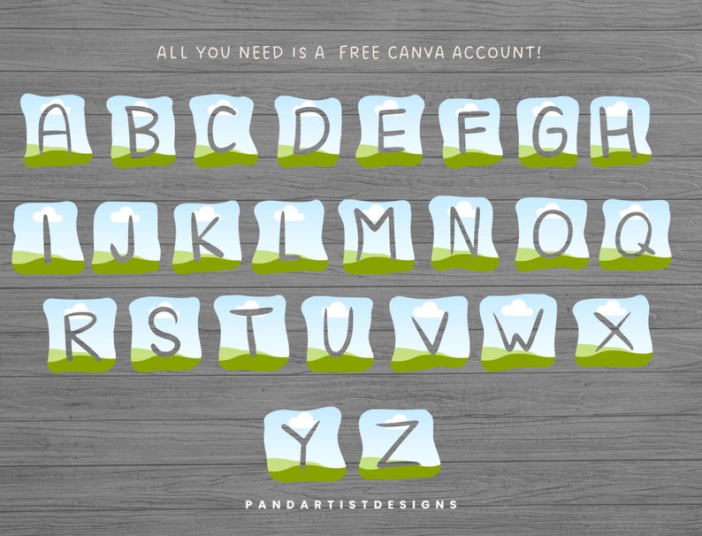 Fill Your Own Doodle Inline Letters on CANVA With Drag and - Etsy