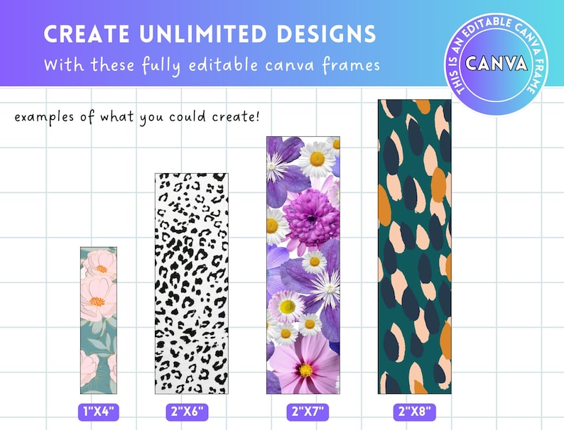 Bookmark Editable Canva Template, Printable Bookmarks Canva Frame, Drag ...