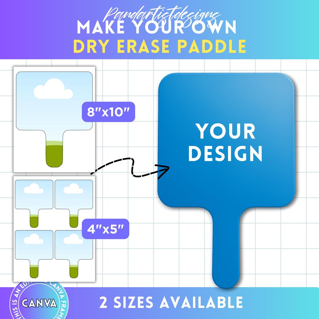 Dry Erase Answer Paddle Canva Template, Blank Paddle Board Template ...