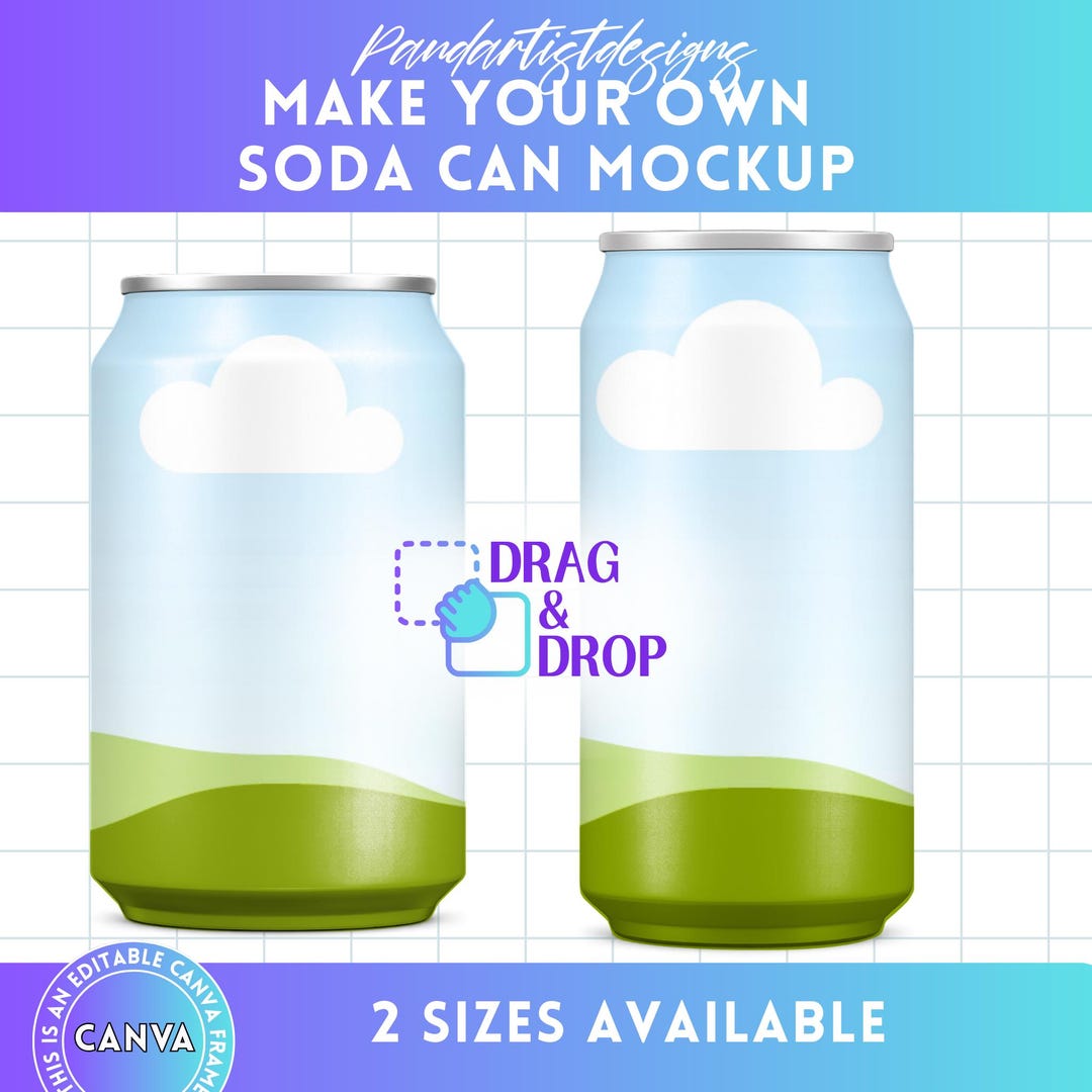 Soda Can Canva Editable Mockup, Party Favor Mockup, Canva Template ...