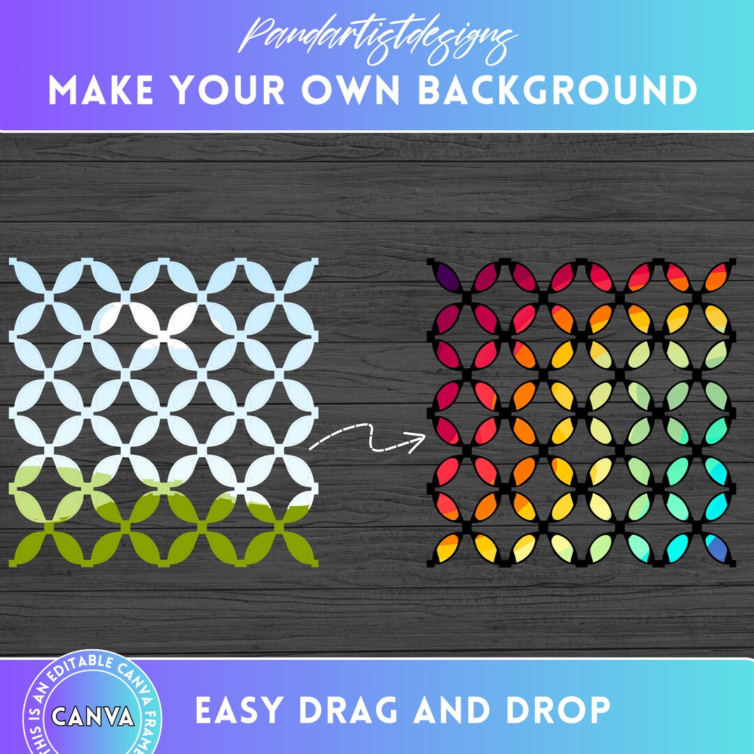 Fill Your Own Seamless Pattern Background on Canva Editable CANVA Frame ...