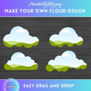 Make Your Own Clouds Design on CANVA - Canva Frame Bundle - Easy Drag and Drop - Digital ...