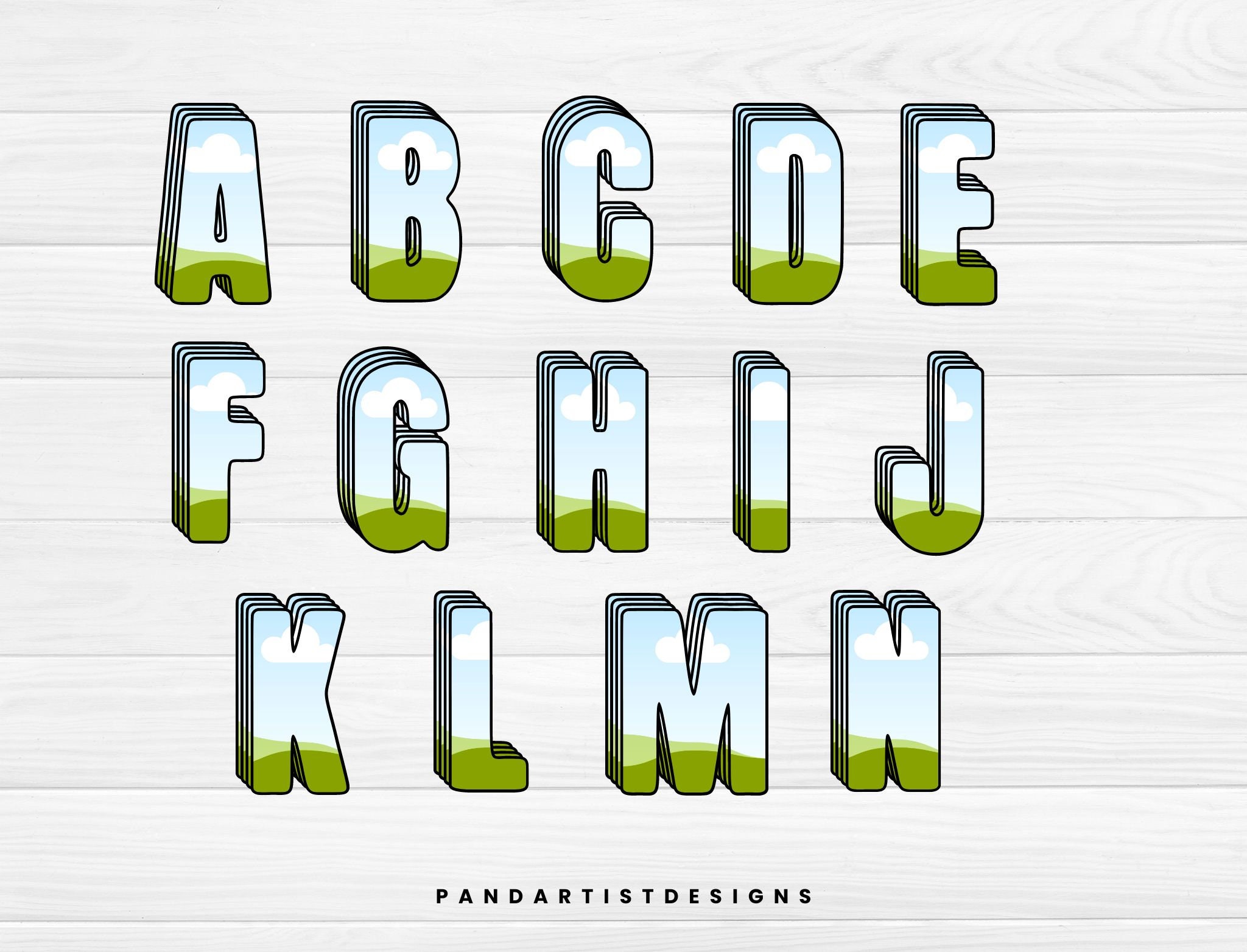 Fill Your Own Triple Hollow Uppercase Letters on Canva With Drag and ...