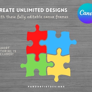 Add Your Own Pattern, Puzzle CANVA Frames, Easy Drag and Drop, Jigsaw ...