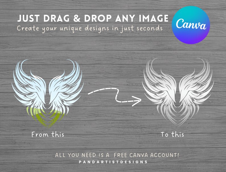 Make Your Own Wing Angel Design on CANVA Canva Frame Easy - Etsy