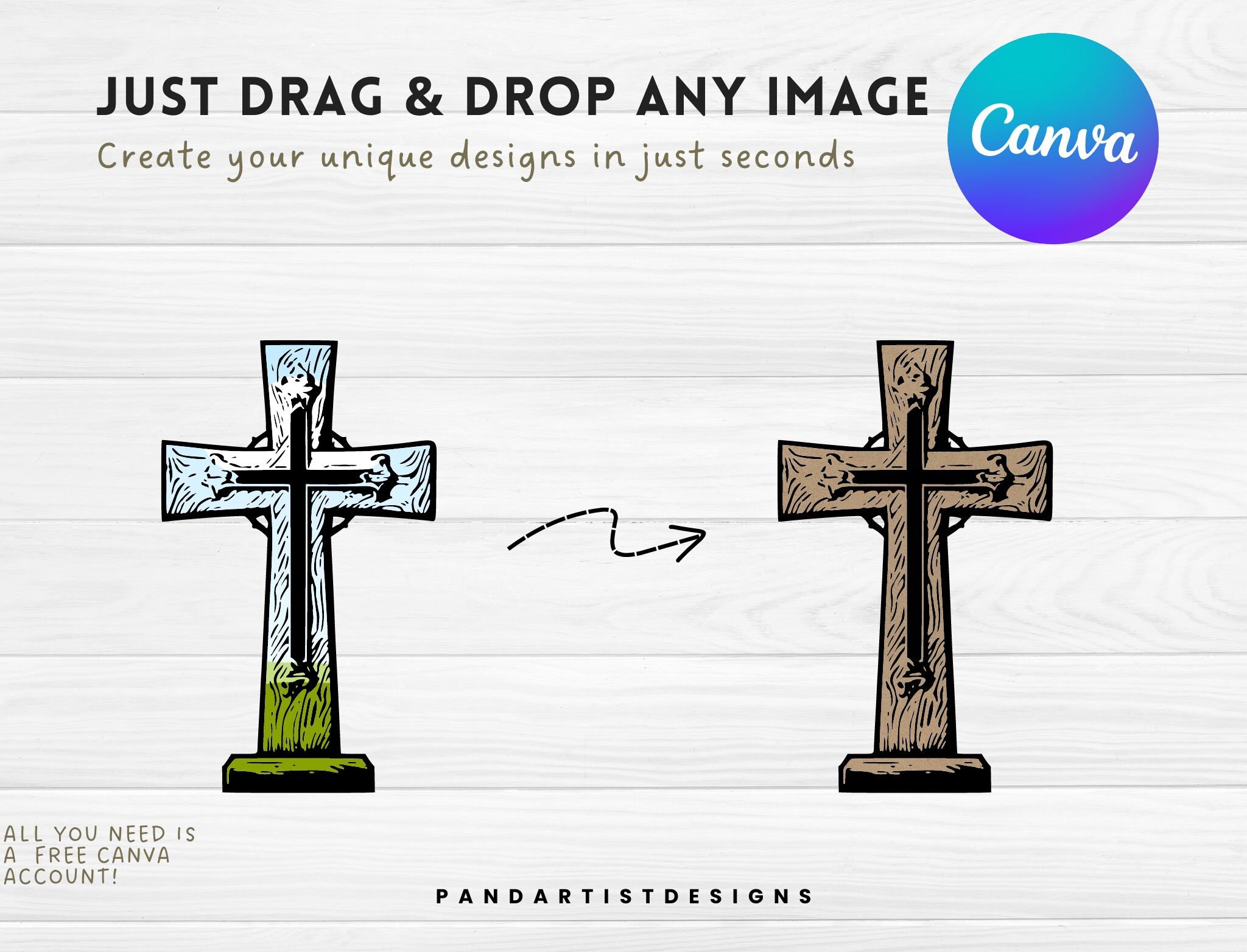 Make Your Own Religious Cross Design on CANVA With Easy Drag - Etsy