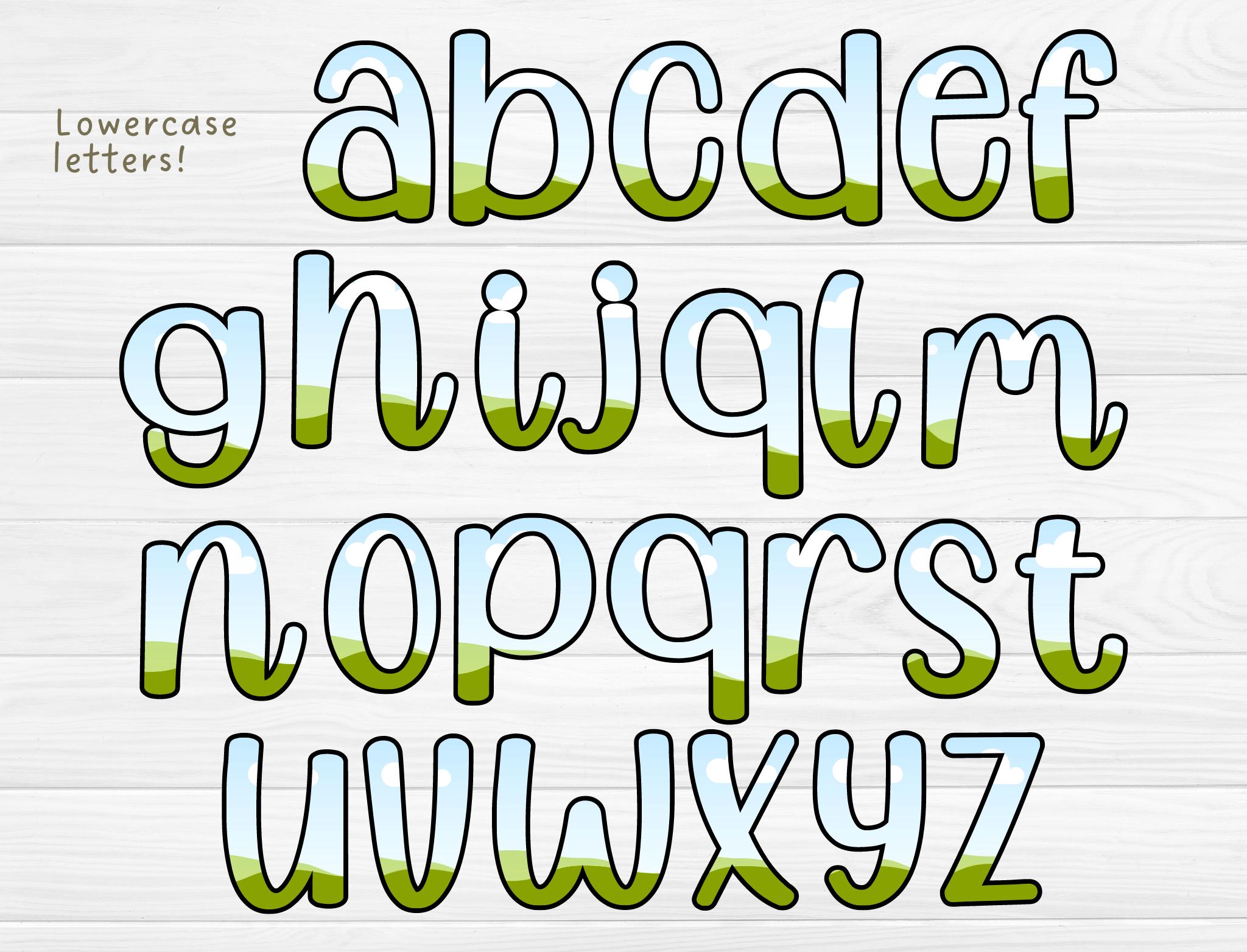 Fill Your Own Doodle Letters on CANVA, Uppercase Lowercase & Numbers ...