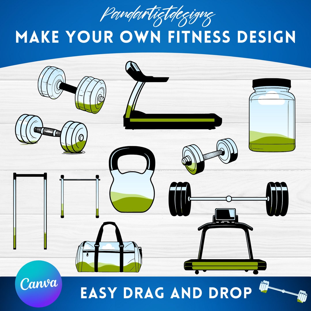 Make Your Own Fitness Workout Design Sport Canva Frames Bundle Template ...