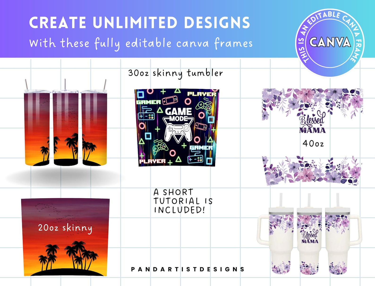 Make Your Own 20oz, 30oz Skinny Tumbler, & 40oz Tumbler Wraps and ...