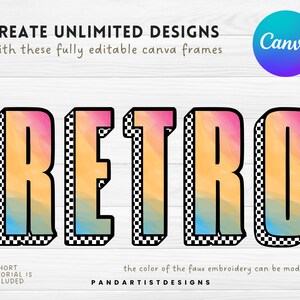 Canva Frame Retro Uppercase Letters and Number With Easy Drag and Drop ...