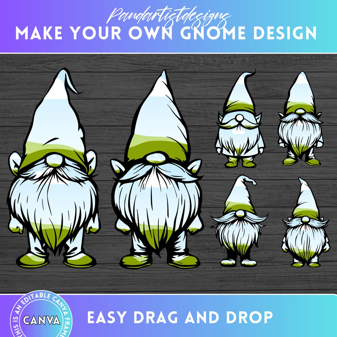 Make Your Own Gnome PNG on CANVA With Easy Drag and Drop - Canva Frames ...