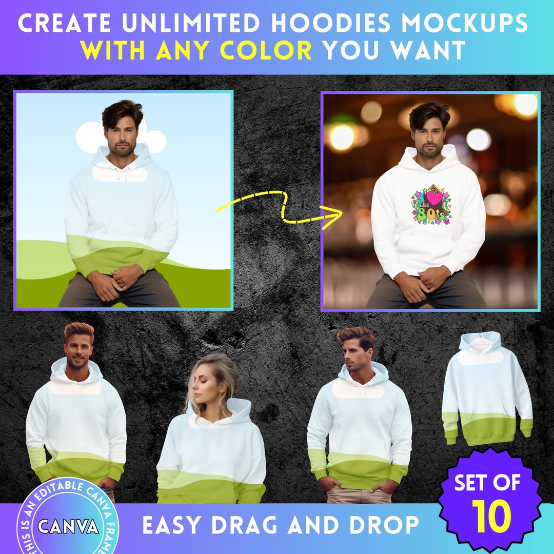 Make Your Own Hoodie Gildan 18500 Mockups, Front View, Mockup Canva ...