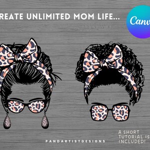 Family Life Messy Bun Bundle Canva Frames - Mom Kid and Baby Life ...