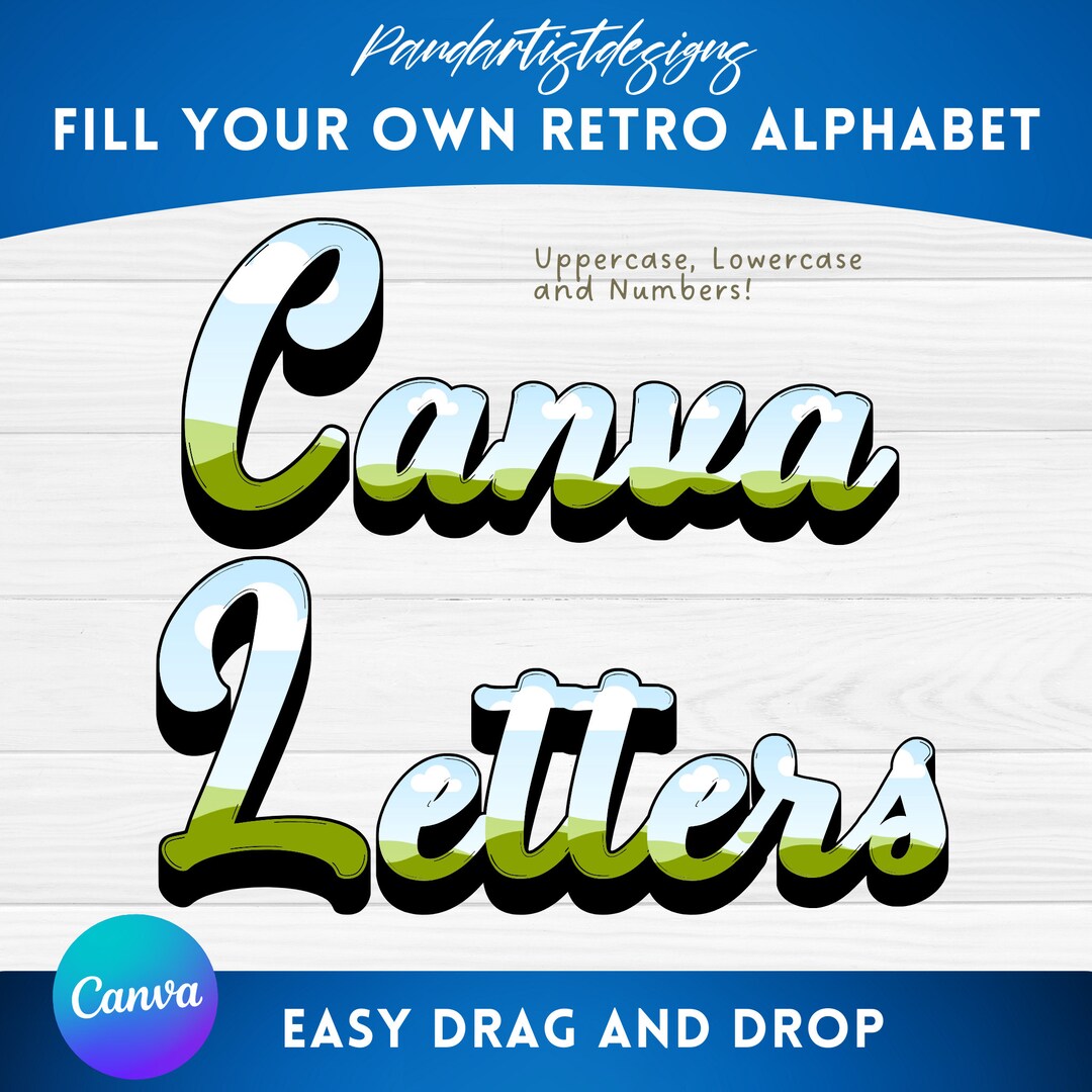 Canva Frames Retro Western Uppercase Lowercase Letters & Numbers ...