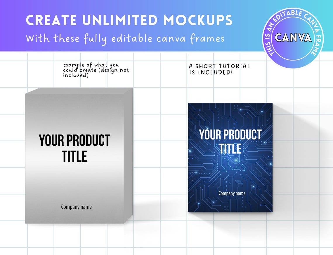 5 Software Box Mockups Editable Canva Template, 3D Box Mock-up, Easy ...