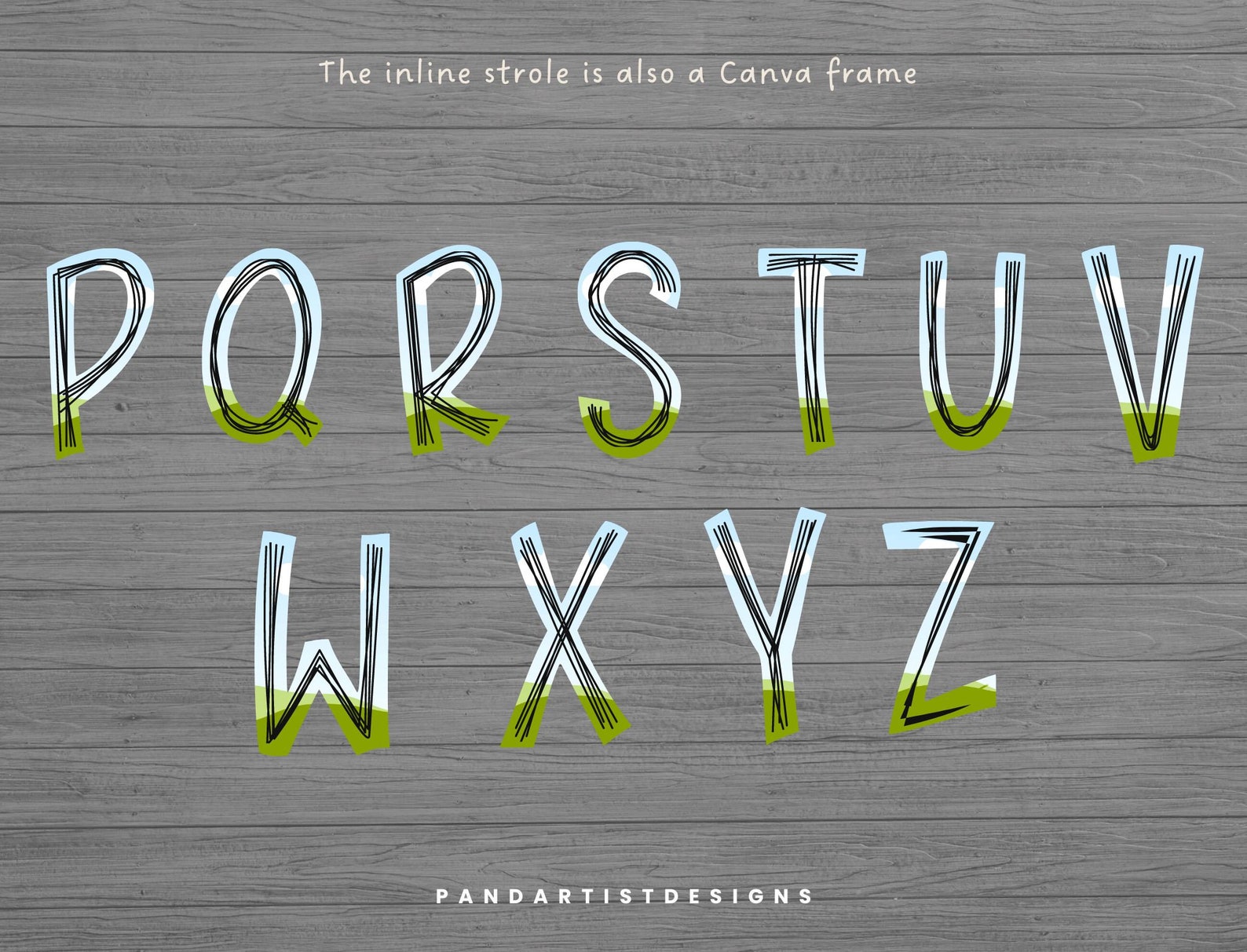 Doodle Letters Canva Frames, Scribble Alphabet, Fill Your Own ...