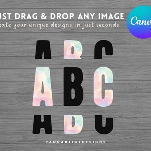 Fill Your Own Split Letters on CANVA - Drag and Drop - Commercial Use ...