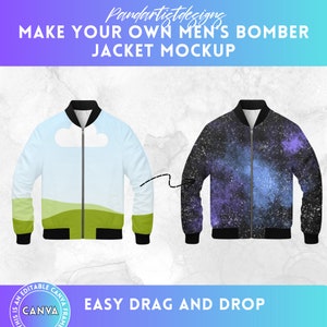 Make Your Own AOP Men's Bomber Jacket Mockup on Canva With Easy Drag ...