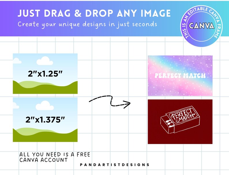 Match Box Cover Label Editable Canva Template, Matchbox Label Frame ...