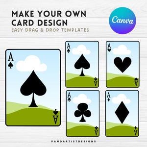 Make Your Own Ace Playing Cards Design on CANVA Canva Frame Bundle Easy ...