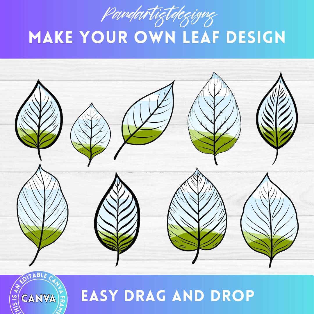Design Your Own Fall Leaf on CANVA - Canva Frame Bundle - Easy Drag and ...
