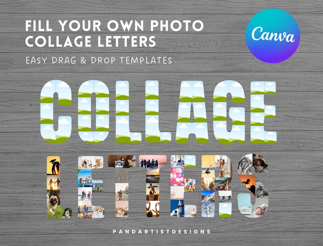 Canva Photo Collage Letters & Numbers on CANVA Canva Frames - Etsy