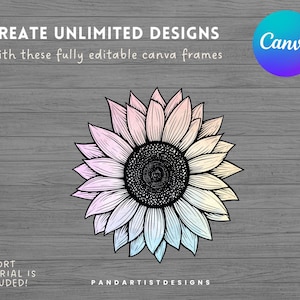 Fill Your Own Sunflower on CANVA - Drag and Drop, Monogram Half ...