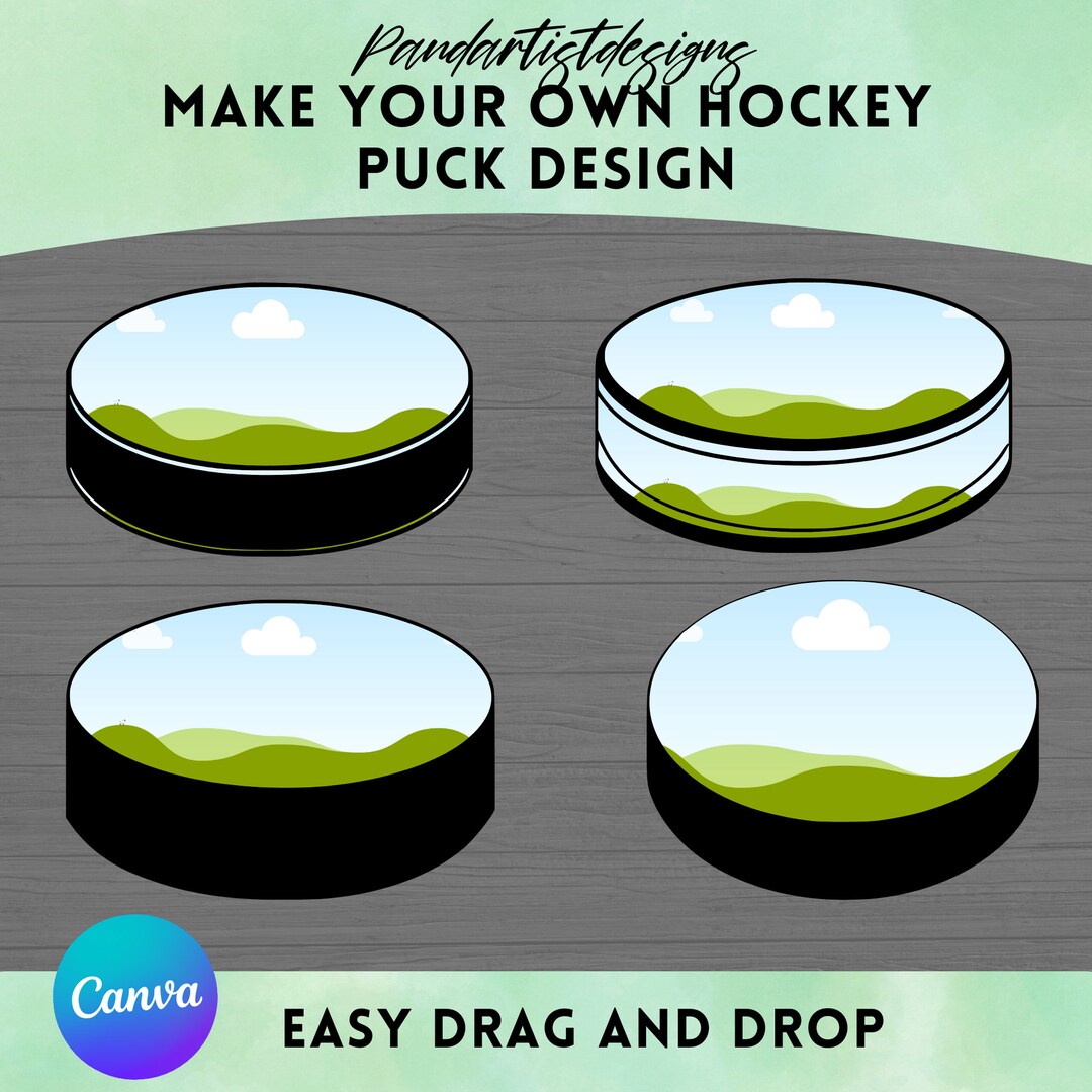 Make Your Own Ice Hockey Puck Design Winter Sport Canva Frames Bundle ...