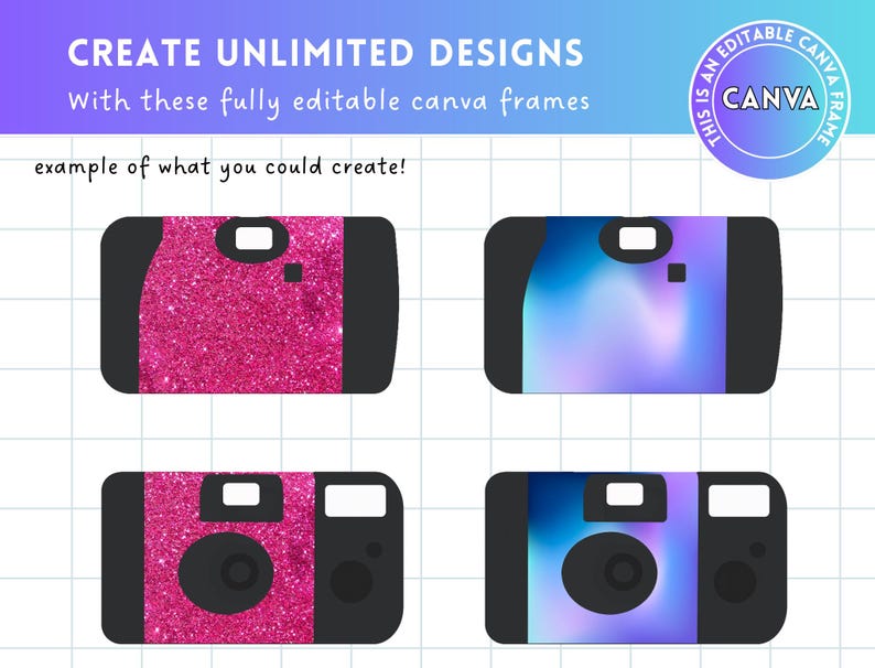 Disposable Camera Wrap Canva Template, Retro Film Camera Template ...