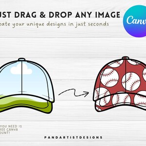 Baseball Cap Canva Frame Bundle With Easy Drag and Drop - Sport Hat ...