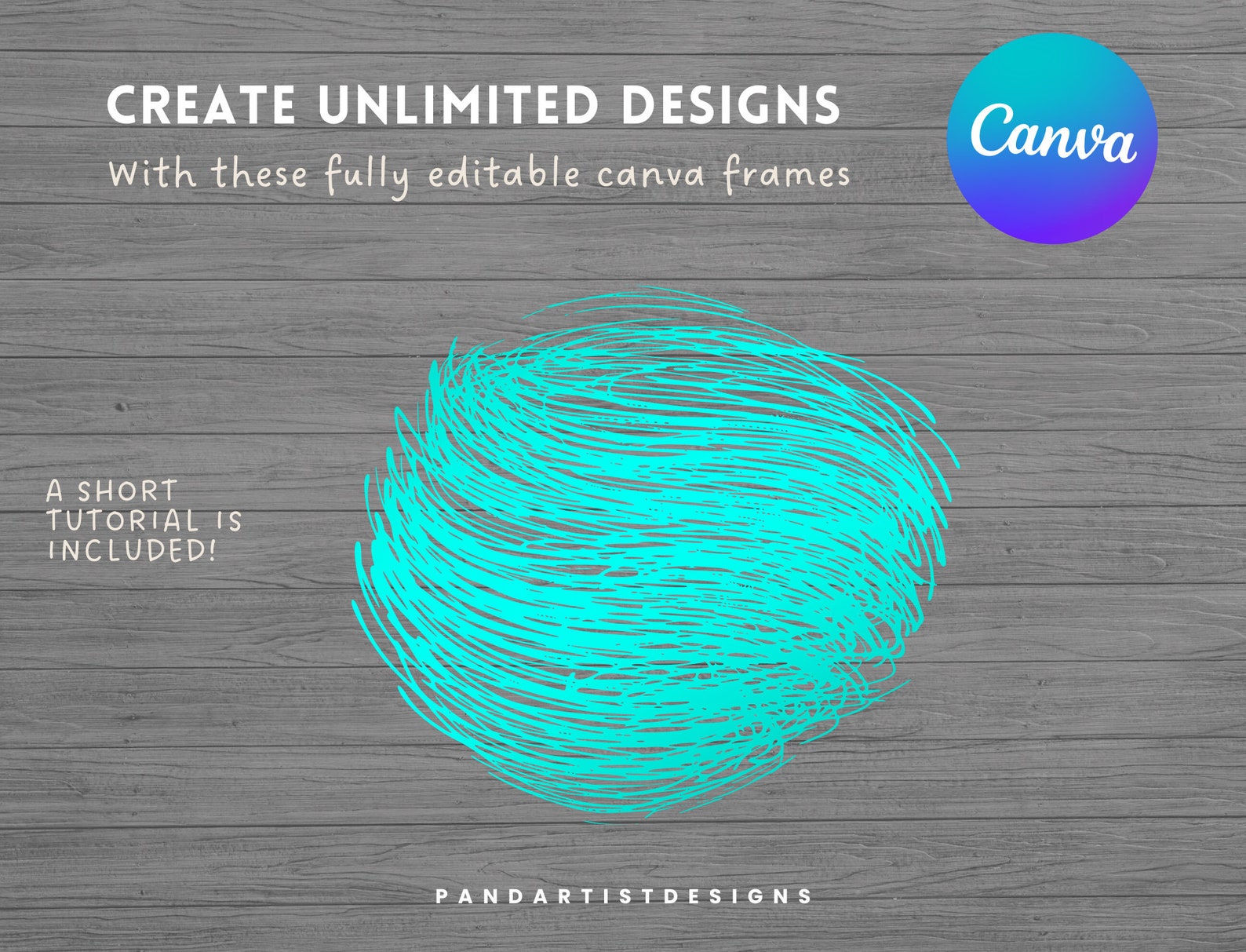 Scribble Hand Drawn Doodle Canva Frames Bundle - Easy Drag and Drop ...