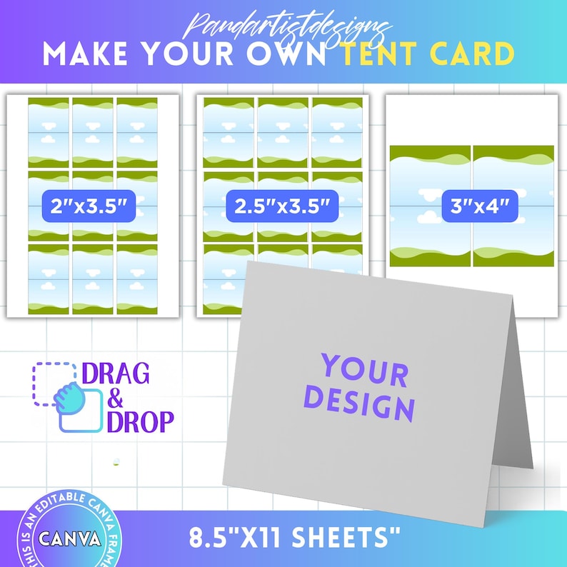 Tent Card Bundle Editable Canva Template, Food Label Card, Food Card ...