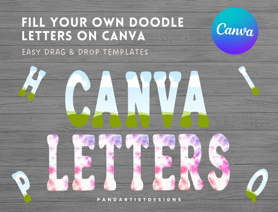 Fill Your Own Doodle Letters on CANVA With Easy Drag and Drop Fillable ...