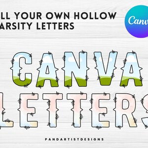 Fill Your Own Doodle Western Letters on CANVA With Easy Drag - Etsy