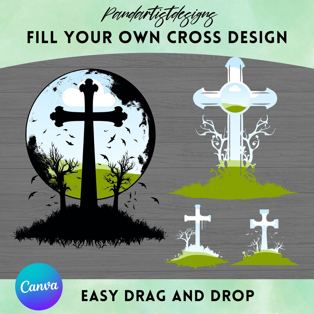 Make Your Own Halloween Cross Design on CANVA Spooky Season Png Drag ...