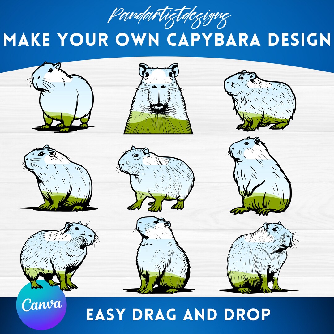 Design Your Own Capybara on Canva Australian Cute Animals CANVA Frame ...