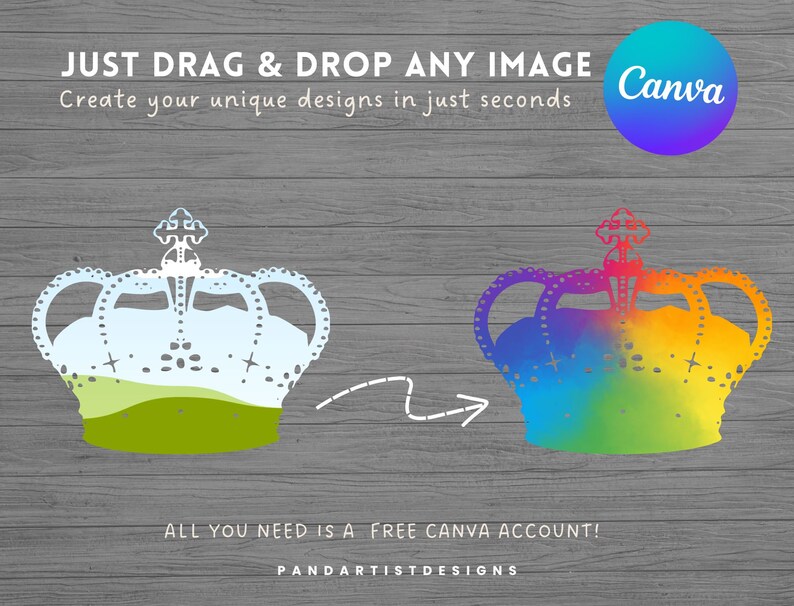 Make Your Own Crown Design on CANVA Canva Frame Bundle - Etsy