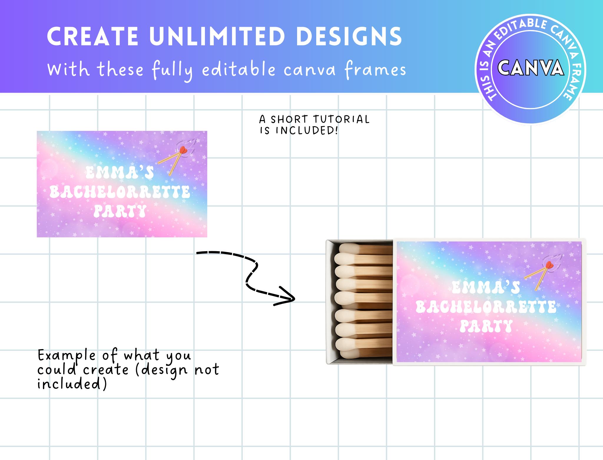 Match Box Cover Label Editable Canva Template, Matchbox Label Frame ...