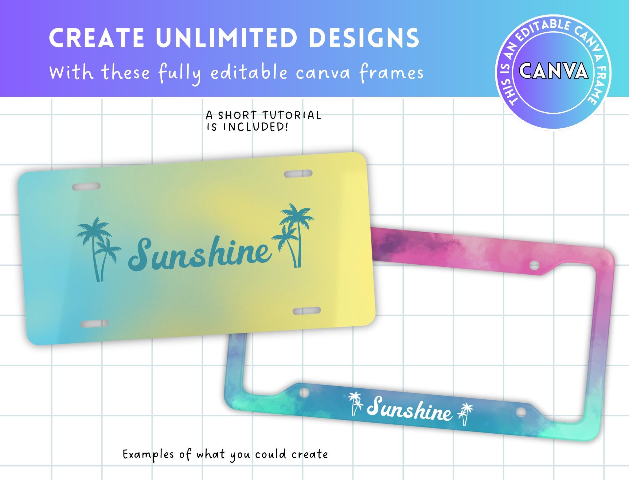 Make Your Own Car License Plate on CANVA, Easy Drag and Drop, Editable ...