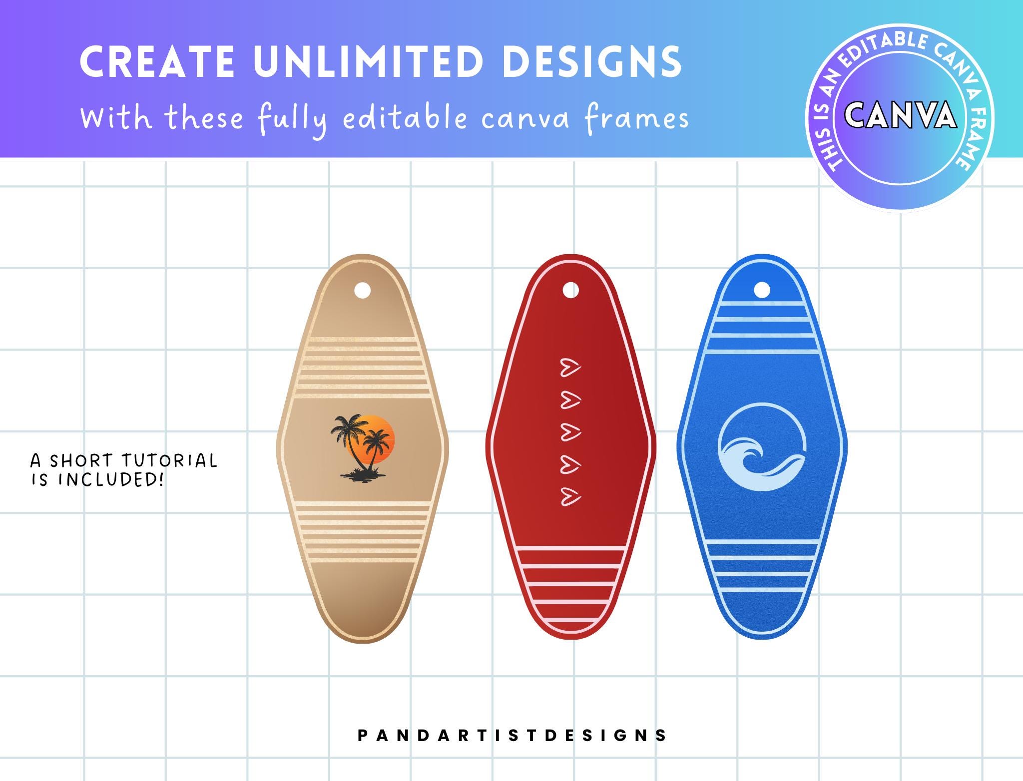 Motel Keychain Editable Canva Template, Drag & Drop, Canva Frame ...