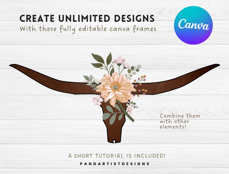 Fill Your Own Skull Bull on CANVA With Drag and Drop Canva - Etsy