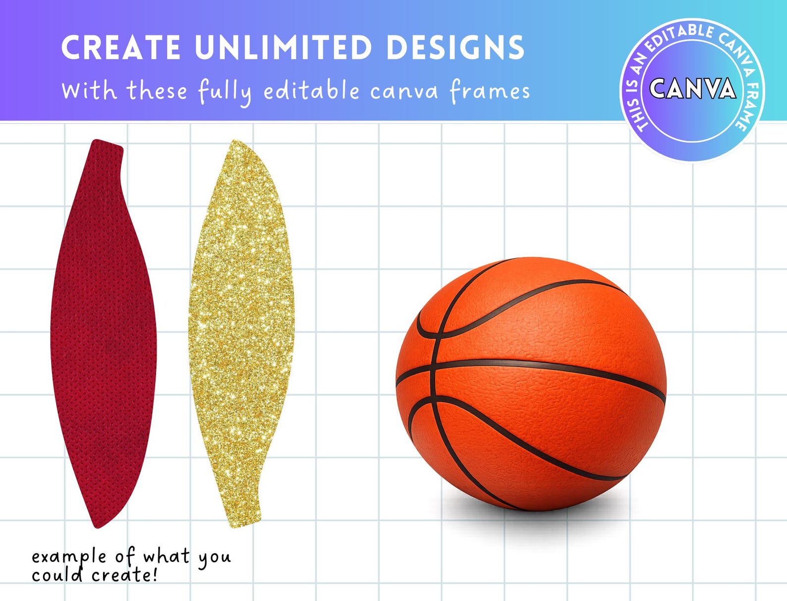 Basketball Panel Editable Template, Custom Basketball Panel, Photo Ball ...