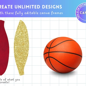 Basketball Panel Editable Template, Custom Basketball Panel, Photo Ball ...