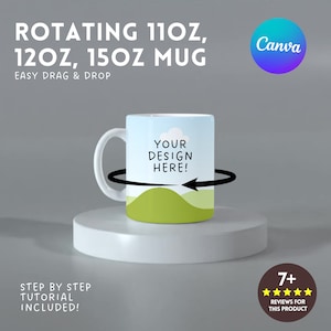 Animated Rotating Mug Canva Mock up Template 11oz, 12oz, 15oz 180 ...