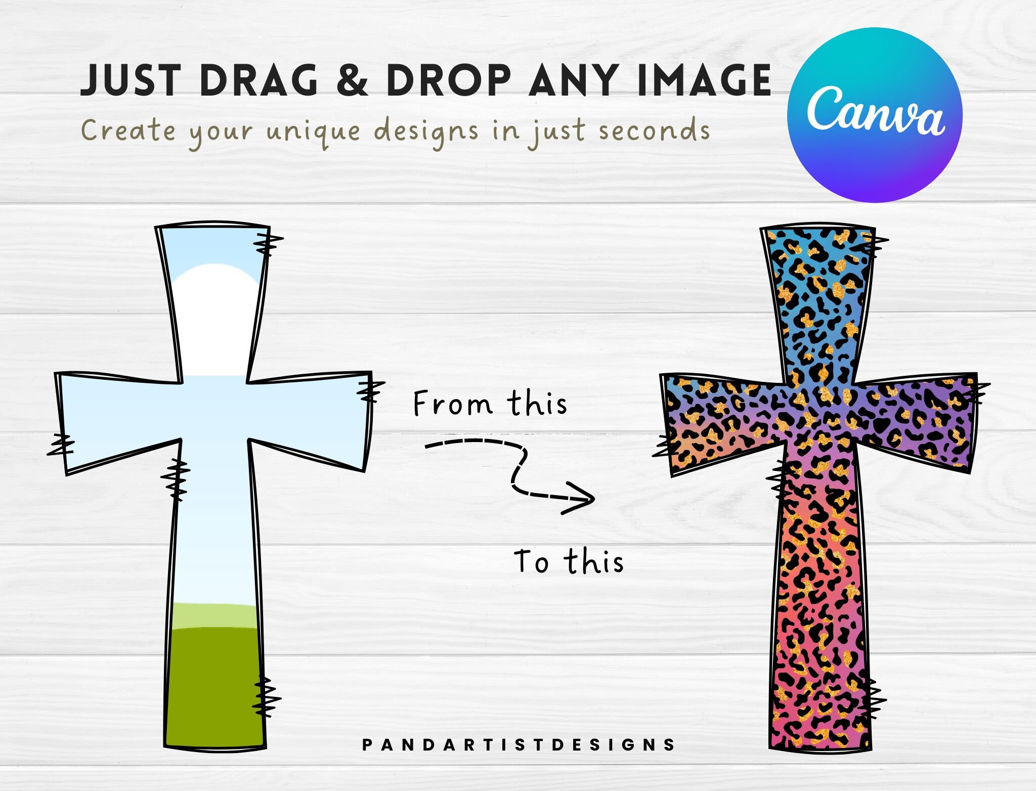 Make Your Own Doodle Cross Design on CANVA With Easy Drag and - Etsy