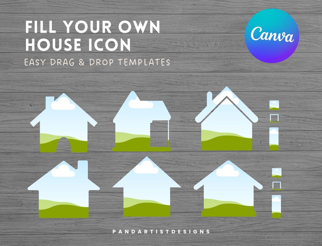 DIY Fill Your Own House Icon Design on CANVA With Easy Drag and Drop ...