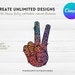 Fill Your Own Doodle Hand Peace Sign - CANVA Frames With Easy Drag and ...