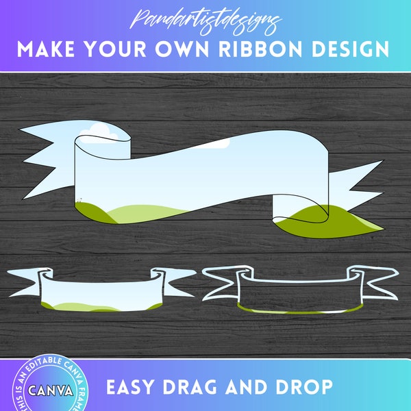 Canva Template Ribbon - Etsy UK