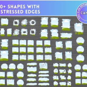 120+ Bleach Effect Distressed Edge Canva Frames Bundle - Drag & Drop ...
