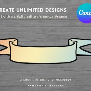 Make Your Own Ribbon Banner Design on CANVA Easy Drag and Drop Label ...